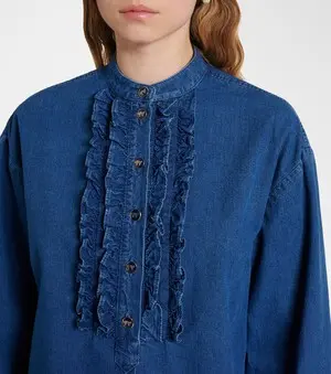 Valentino Garavani Ruffled Denim Blouse
