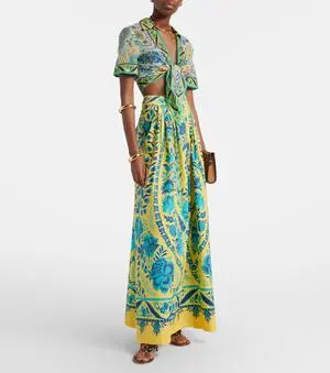 Etro Printed Cotton Maxi Skirt - Multicoloured