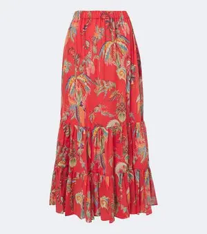 Etro Printed Cotton Maxi Skirt - Red