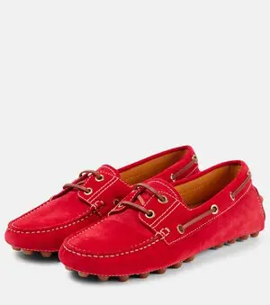TOD'S Gommino Bubble Boat Shoes - Red