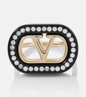 Valentino Garavani Vlogo Embellished Ring