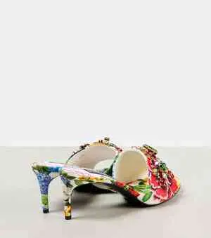 Dolce & Gabbana Kiera Floral Embellished Brocade Mules