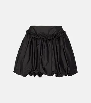 Simone Rocha Gathered Taffeta Miniskirt - Black