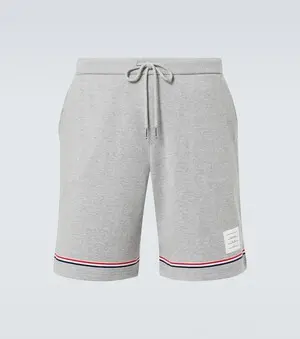 Thom Browne Striped Cotton Shorts - Grey