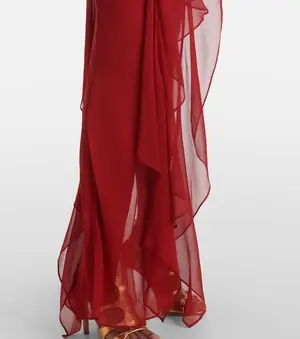 THE SEI Ruffled Silk Chiffon Gown