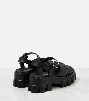 Prada Monolith Platform Sandals - Black