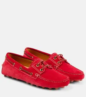 TOD'S Gommino Bubble Suede Boat Shoes