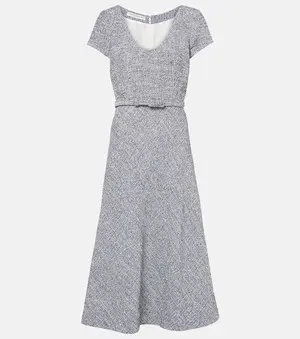 Alessandra Rich Sequined Tweed Midi Dress