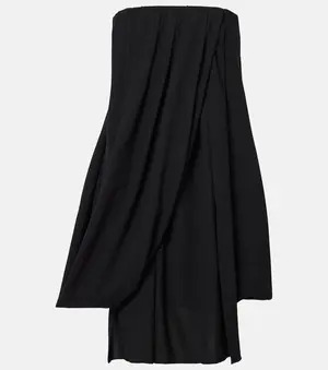 JW Anderson Draped Off-shoulder Wool-blend Bustier Dress