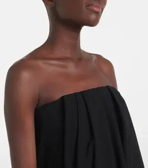 JW Anderson Draped Off-shoulder Wool-blend Bustier Dress