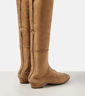 THE ROW Suede Over-the-knee Boots - Brown