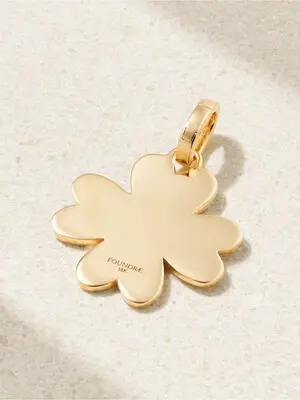 FOUNDRAE Medium Four Leaf Clover 18-karat Diamond Pendant