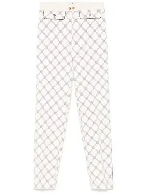 Elisabetta Franchi Diamond-print Trousers - Neutrals