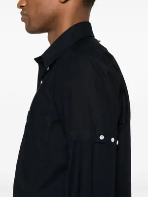 Thom Browne Logo-tag Cotton Shirt - Blue