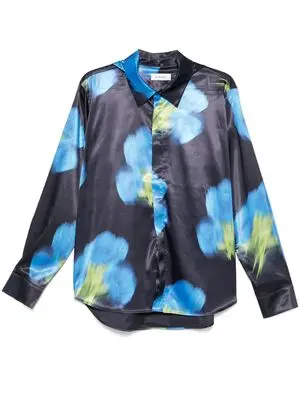 FLANEUR Blurred Flower Hooded Shirt