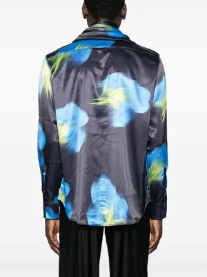 FLANEUR Blurred Flower Hooded Shirt