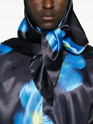 FLANEUR Blurred Flower Hooded Shirt