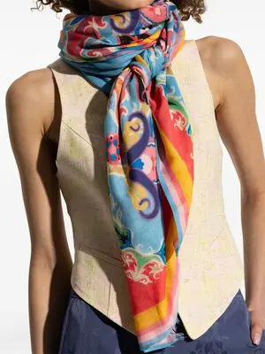 Etro Paisley-print Scarf - Blue
