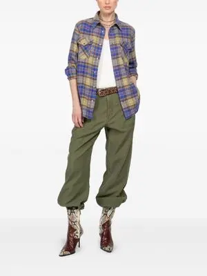GOD'S TRUE CASHMERE Check-print Cashmere Overshirt - Blue