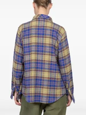 GOD'S TRUE CASHMERE Check-print Cashmere Overshirt - Blue