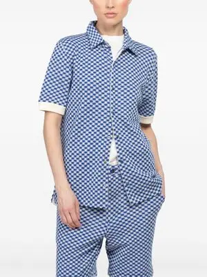 GOD'S TRUE CASHMERE Dot Knit Shirt - Blue