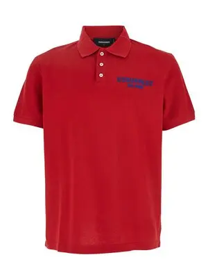 Dsquared2 Logo Detailed Short-sleeved Polo Shirt - Red