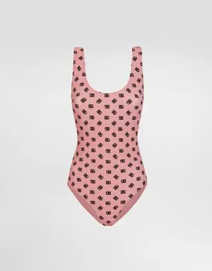 Dolce & Gabbana One-piece Swimsuit With Dg Logo - Print