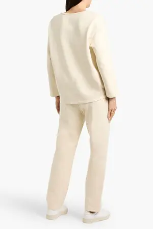Another Tomorrow French Cotton-blend Terry Track Pants - Ecru