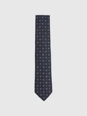 REISS Anzio Medallion Pattern Tie
