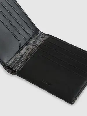 REISS Forest Coated Canvas Monogram Wallet