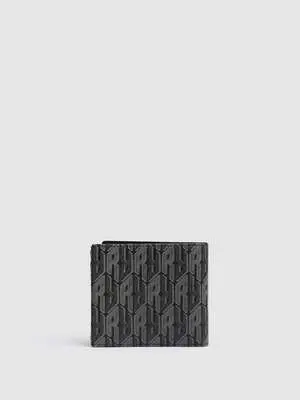 REISS Forest Coated Canvas Monogram Wallet