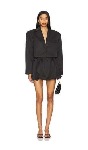 WeWoreWhat Cropped Satin Blazer