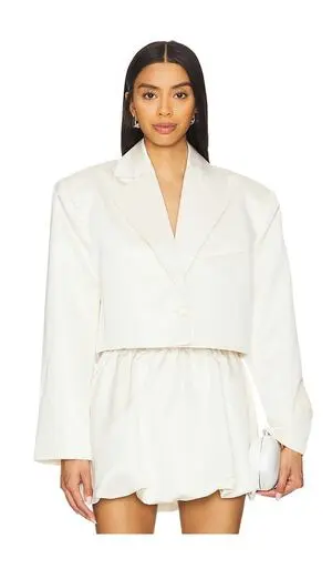 WeWoreWhat Cropped Satin Blazer