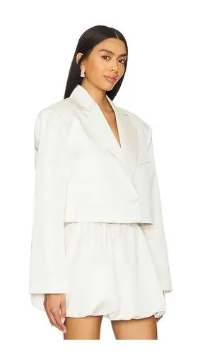 WeWoreWhat Cropped Satin Blazer
