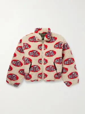 Kapital Drizzler Cropped Printed Fleece Jacket