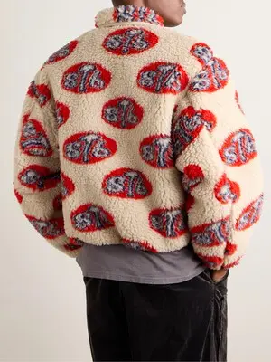 Kapital Drizzler Cropped Printed Fleece Jacket