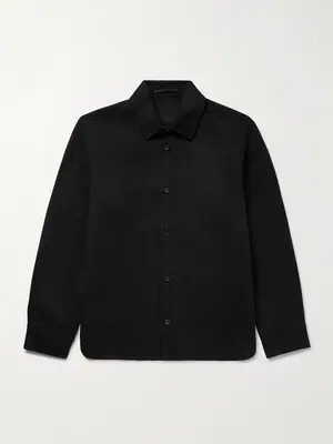 Mr P. Double-faced Wool And Cashmere-blend Felt Overshirt - Black