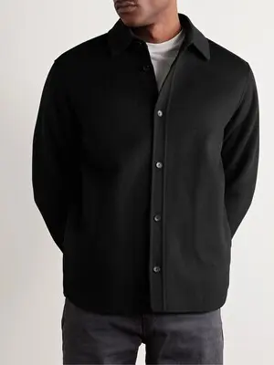 Mr P. Double-faced Wool And Cashmere-blend Felt Overshirt - Black