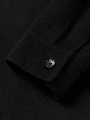 Mr P. Double-faced Wool And Cashmere-blend Felt Overshirt - Black