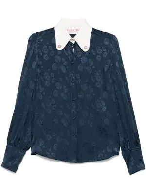 Women's Blue Floral Shirts
