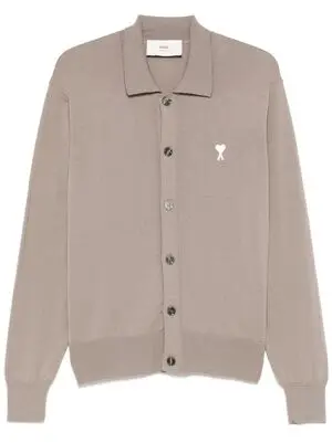AMI Paris De Coeur Cardigan - Neutrals