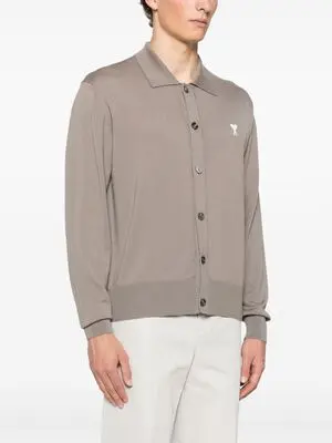 AMI Paris De Coeur Cardigan - Neutrals
