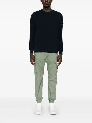 Stone Island Piqué-weave Crew Neck Sweatshirt - Blue
