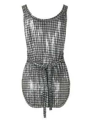 Rabanne Metallic Houndstooth Tank Top