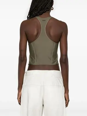MUGLER Corseted Tank Top - Green