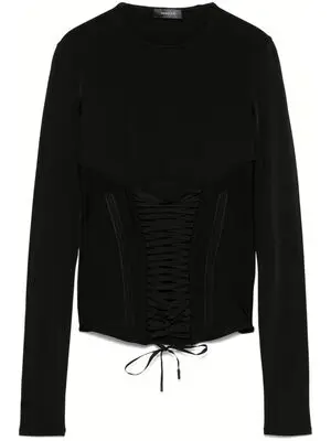 MUGLER Lace-up Long Sleeve Top