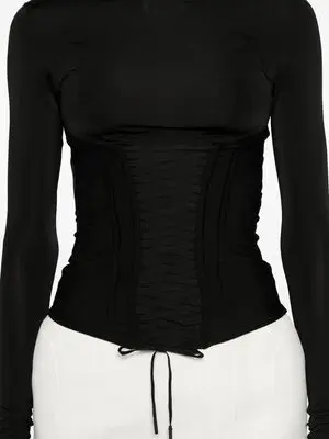 MUGLER Lace-up Long Sleeve Top