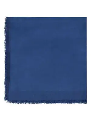 Max Mara Wales Frayed Silk Scarf - Blue