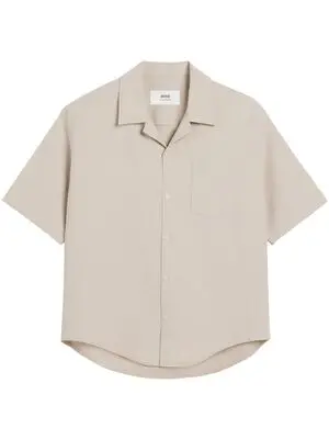 AMI Paris Camp-collar Shirt - Neutrals