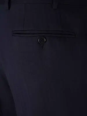 Canali Wool Tailored Trousers - Blue